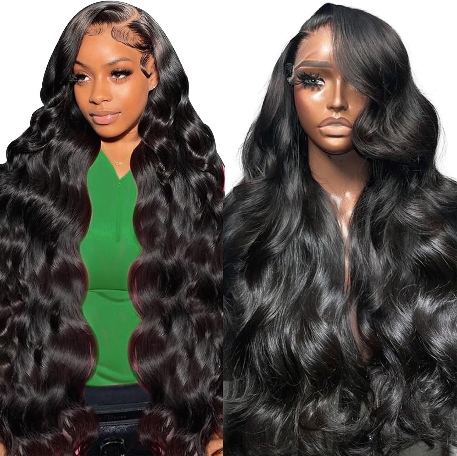 Amazon.com : Body Wave Lace Front Wigs Human Hair Pre Plucked 13x4 HD ...