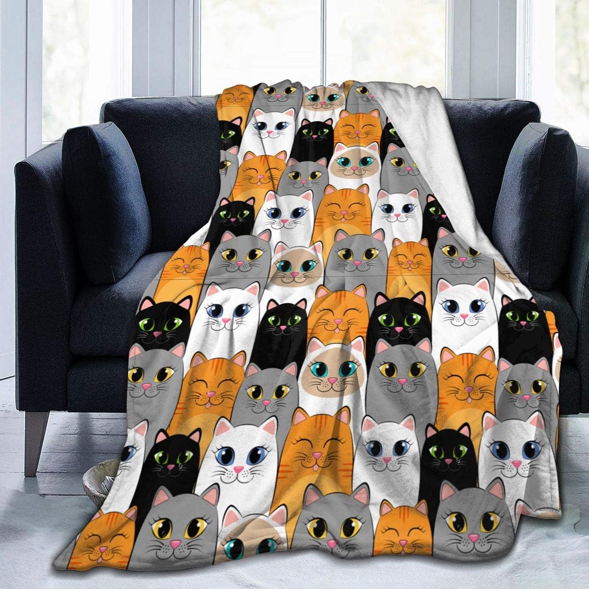 Amazon.com: NVJUI JUFOPL Funny Cat Blanket 60"X50" Inch, Siamese ...