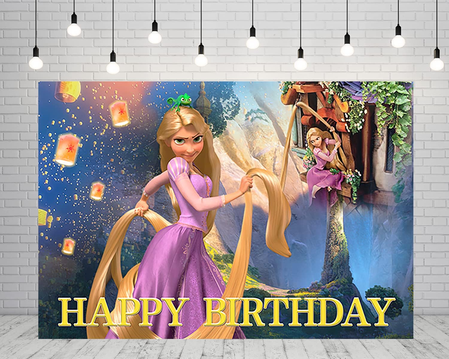 Amazon.com : Princess Rapunzel Backdrop for Birthday Party Supplies ...