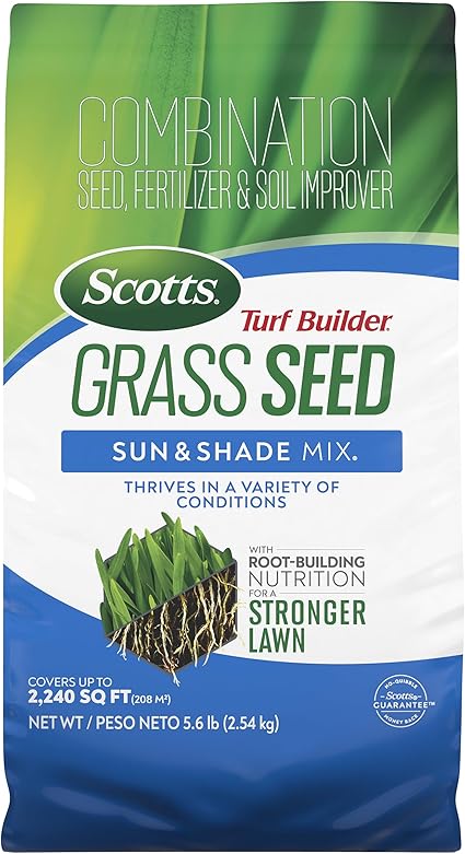 Amazon.com : Scotts Turf Builder Grass Seed Sun & Shade Mix with ...