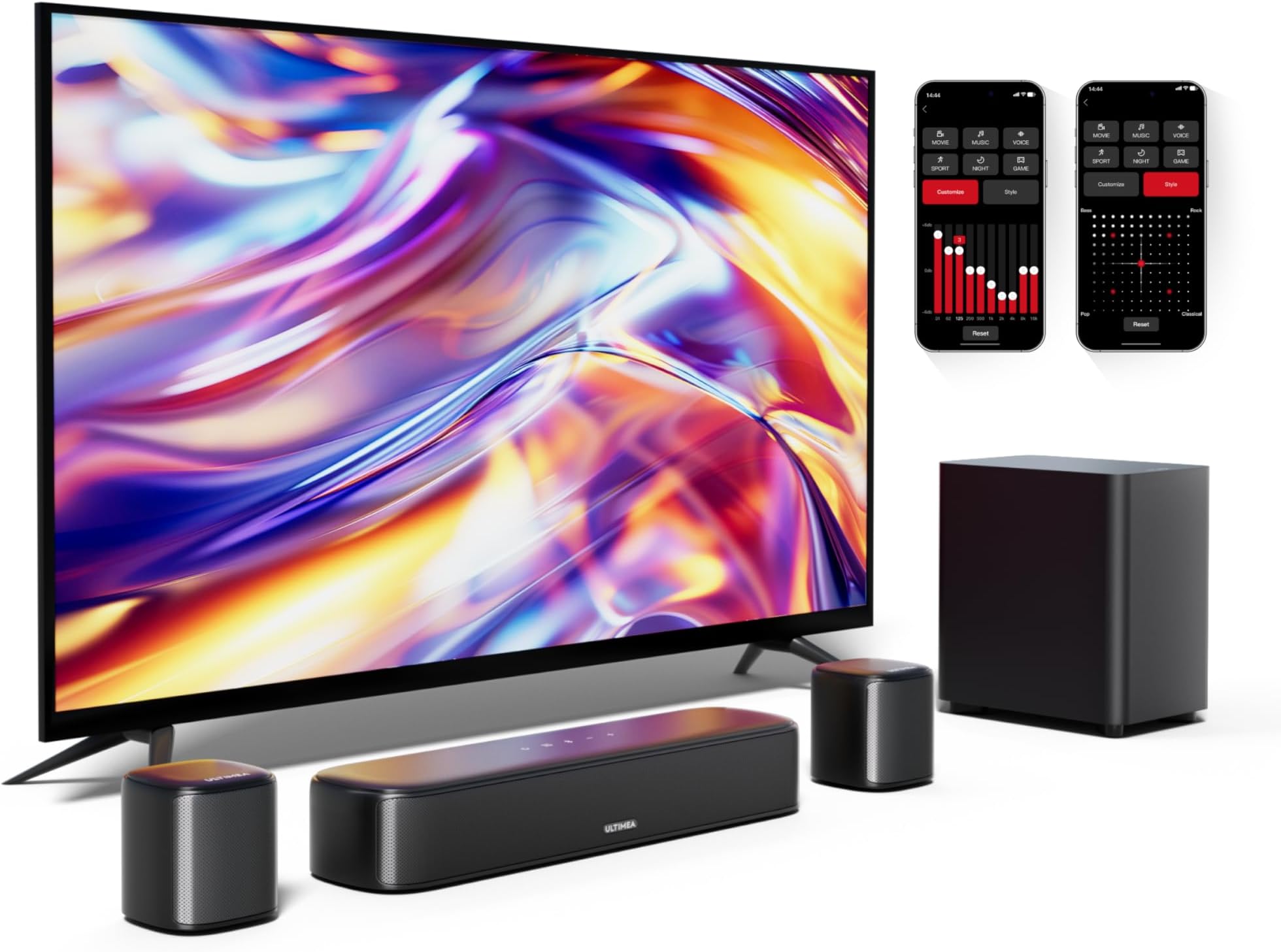 Amazon.com: ULTIMEA 5.1 Sound Bar with Virtual Surround Sound System ...