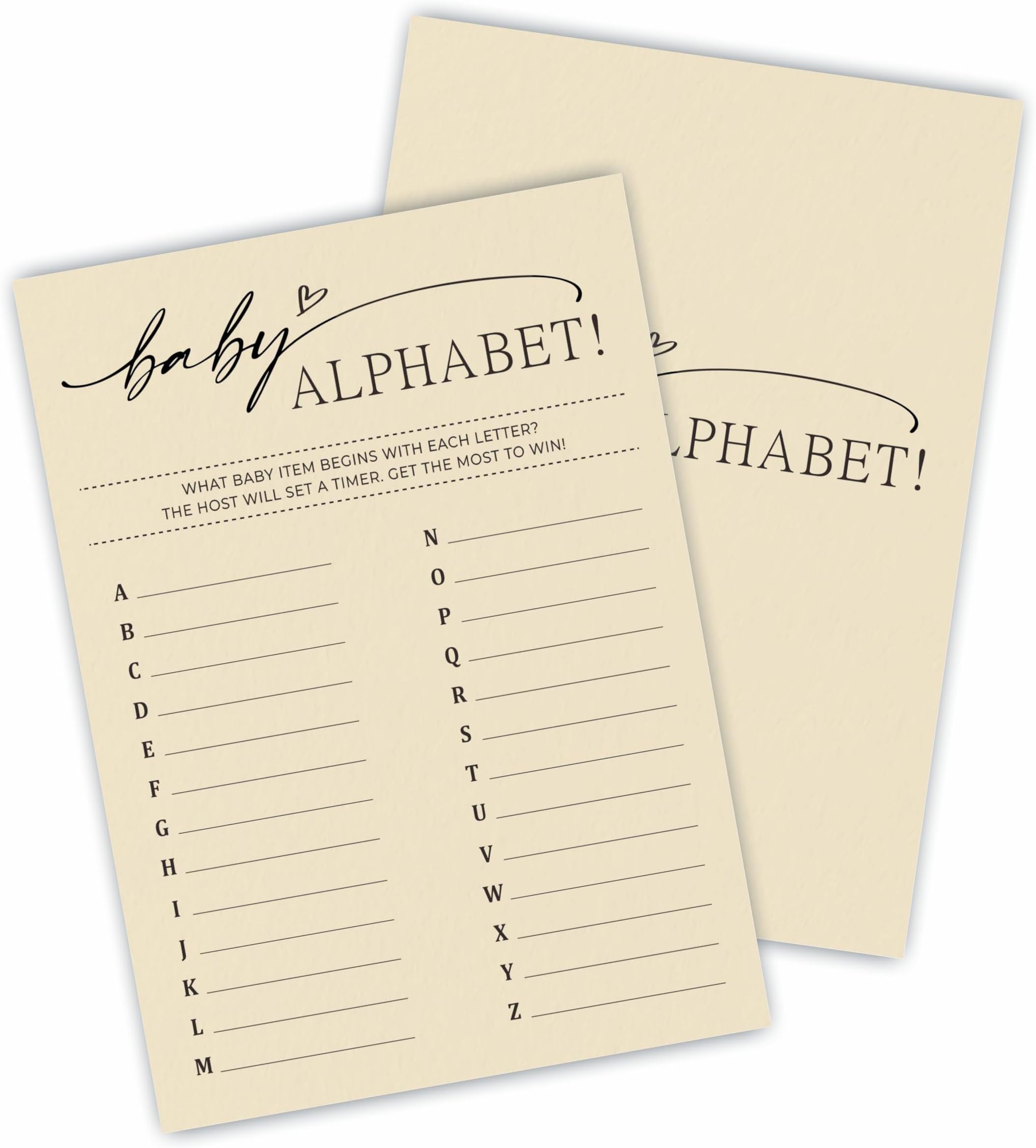 Amazon.com: Baby Alphabet Game Kit For Baby Shower - 30 Minimalism ...