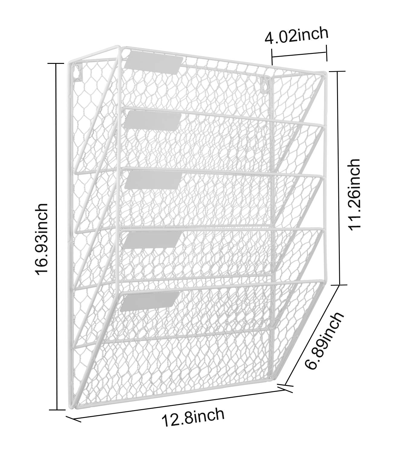 File Organizer PAG Wall-Mounted - 5-Tier Metal Mesh Document Holder In ...