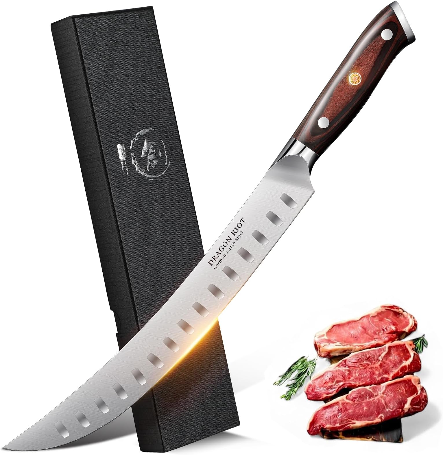 Amazon.com: DRAGON RIOT 8 inch Butcher Knife for Meat Cutting ...