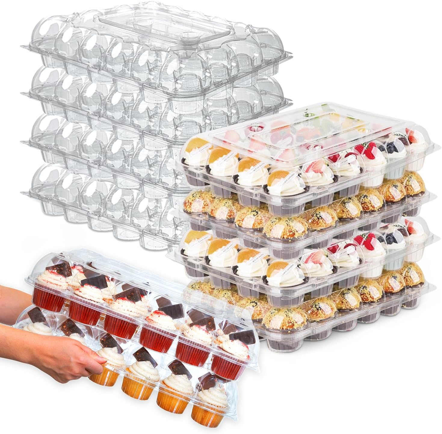 Amazon.com: SWEET TREATZ - (10 Pc Set Plastic HI-DOME 24 Count ...