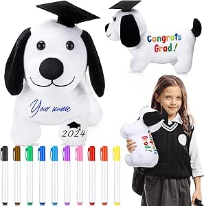 Amazon.com: Lenwen 11 Pcs Graduation Autograph Stuffed Dog Owl for Kids ...