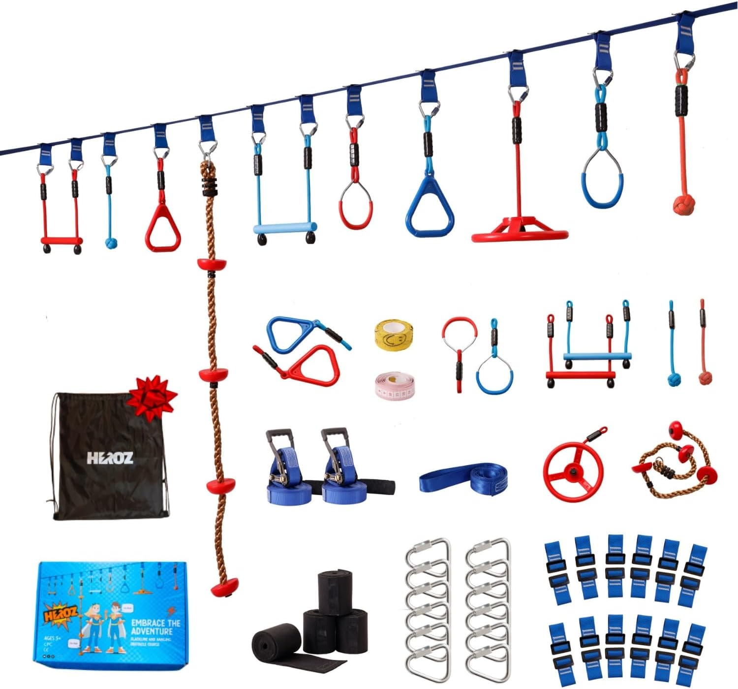 Amazon.com: Ninja Obstacle Course for Kids Backyard - 10 Durable ...