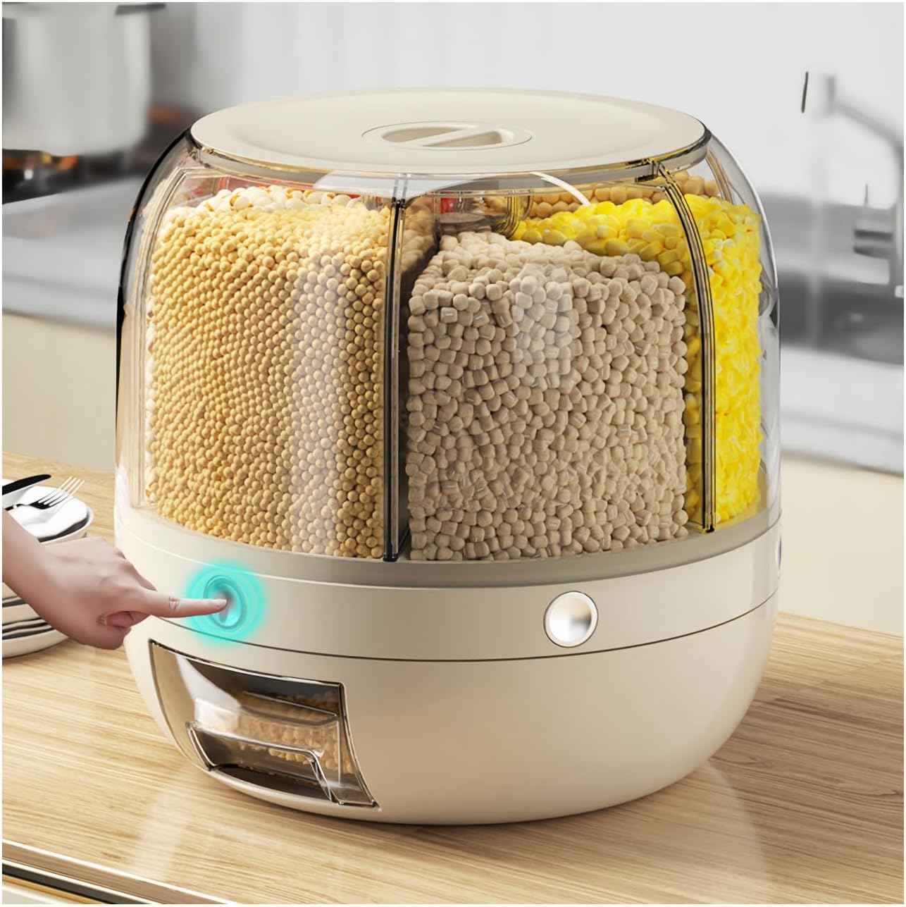 Amazon.com: Grain Storage Container Dispenser, rice dispenser rotating ...