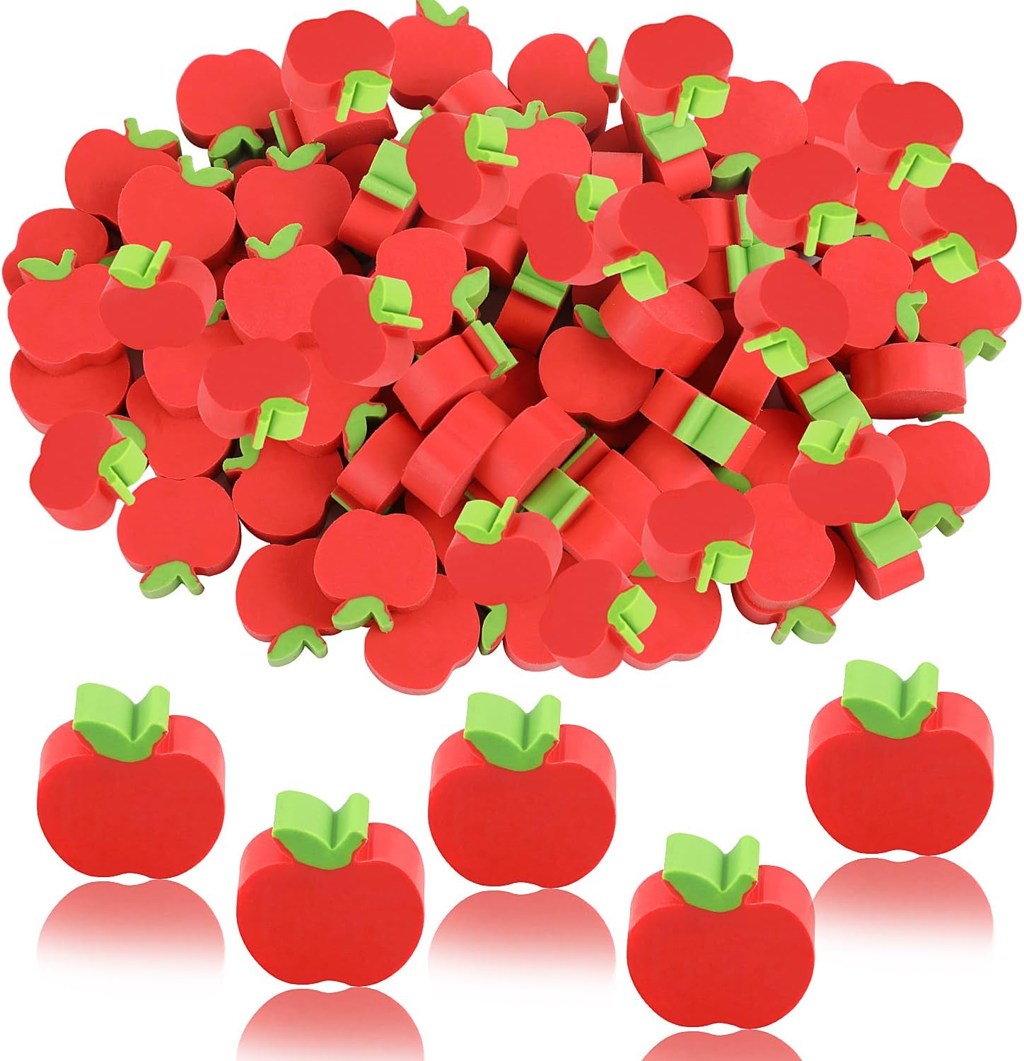 Amazon.com : Qeeenar 70 Pcs Apple Erasers for Welcome Back to School ...