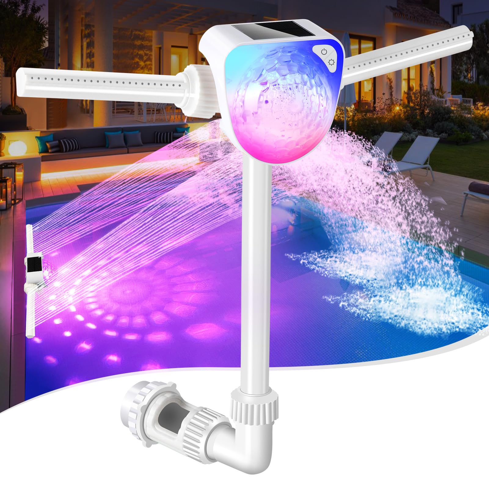 Snapklik.com : 2 In 1 Solar LED Pool Fountain