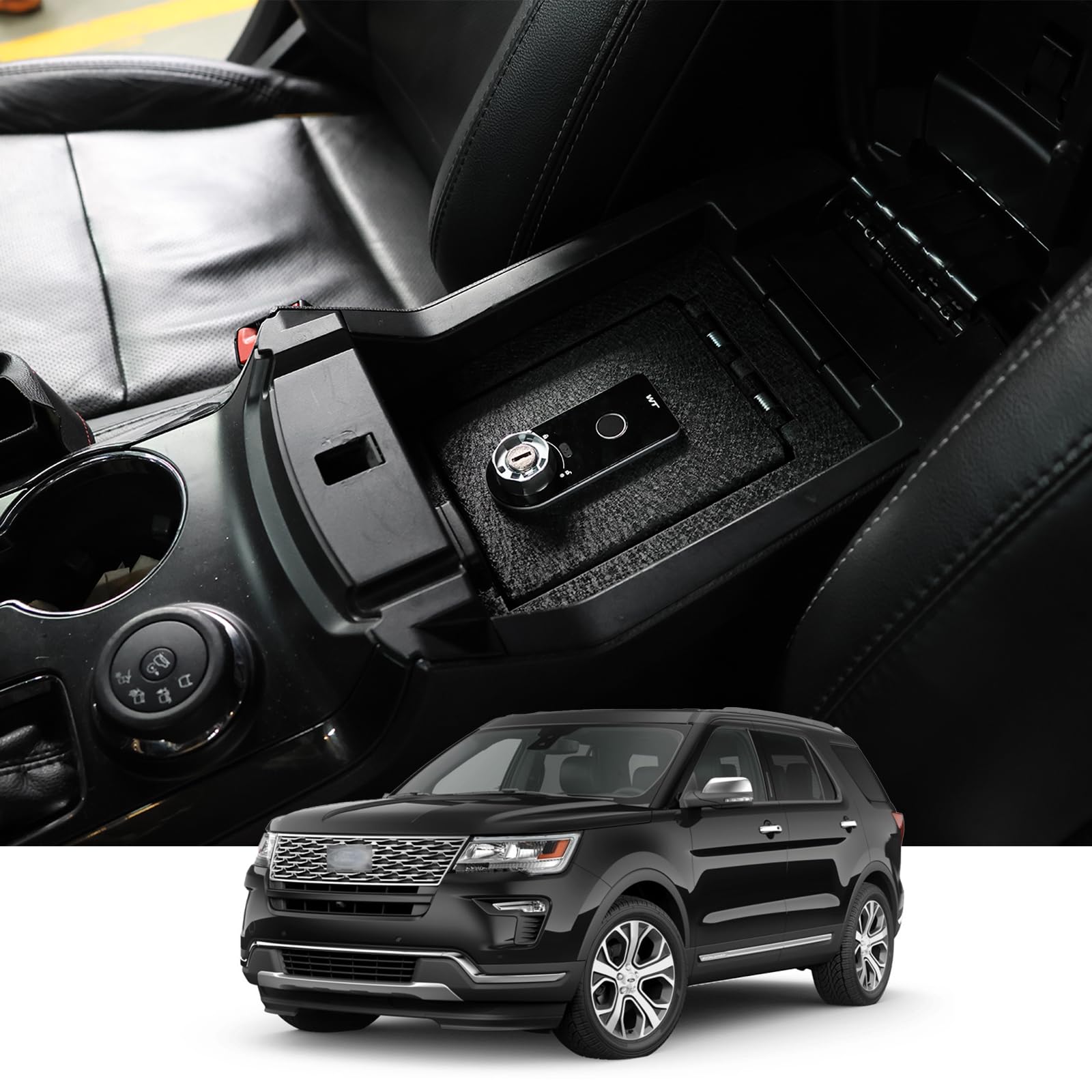 Amazon.com: TuoJue Center Console Gun Safe - Console Safe Vault ...