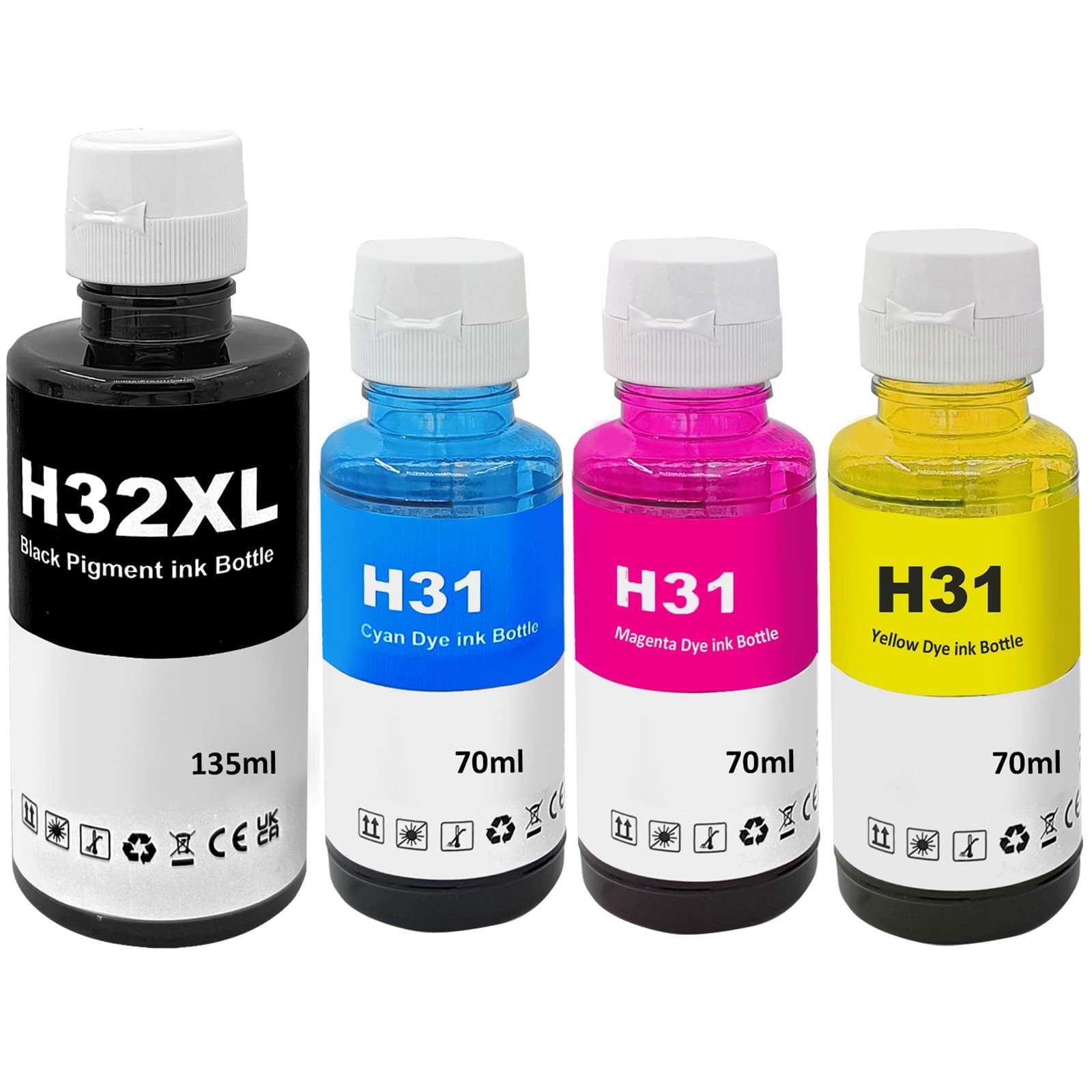 SHUOLEI 31 32XL Ink Compatible with HP 31 32XL Ink Bottle Multipack for ...