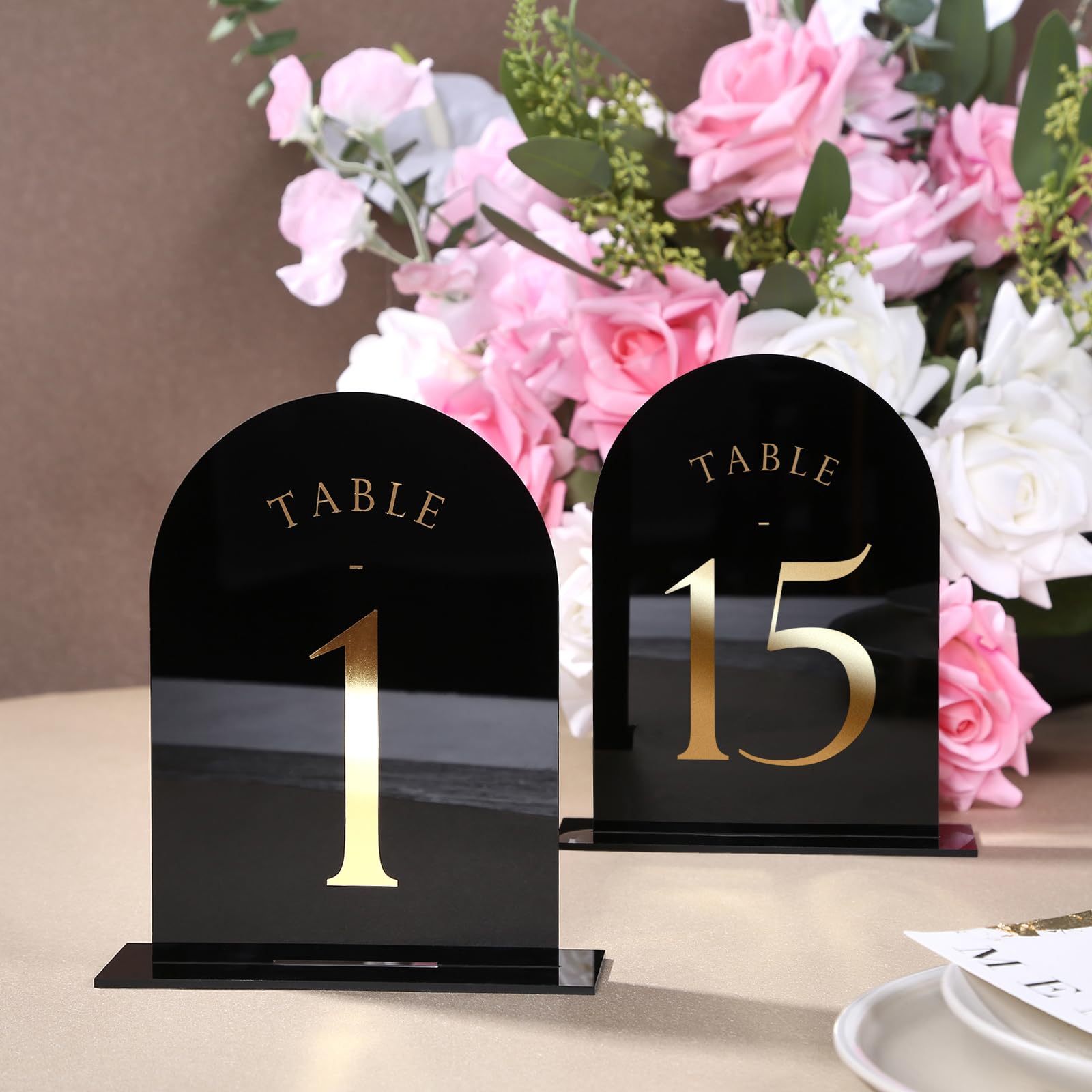 Black Wedding Table Numbers Black Arch Wedding Table Numbers With