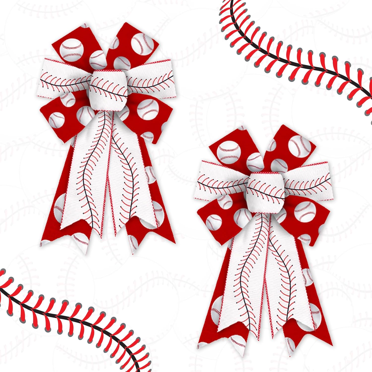 Amazon.com: Hying 2 Pieces Sport Baseball Bows for Wreath, Baseballs ...