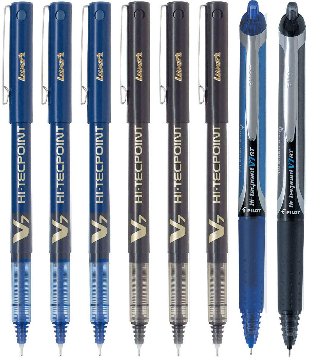 Pilot V7/V7 RT (Blue/Black - Set of 8) : Amazon.in: Office Products