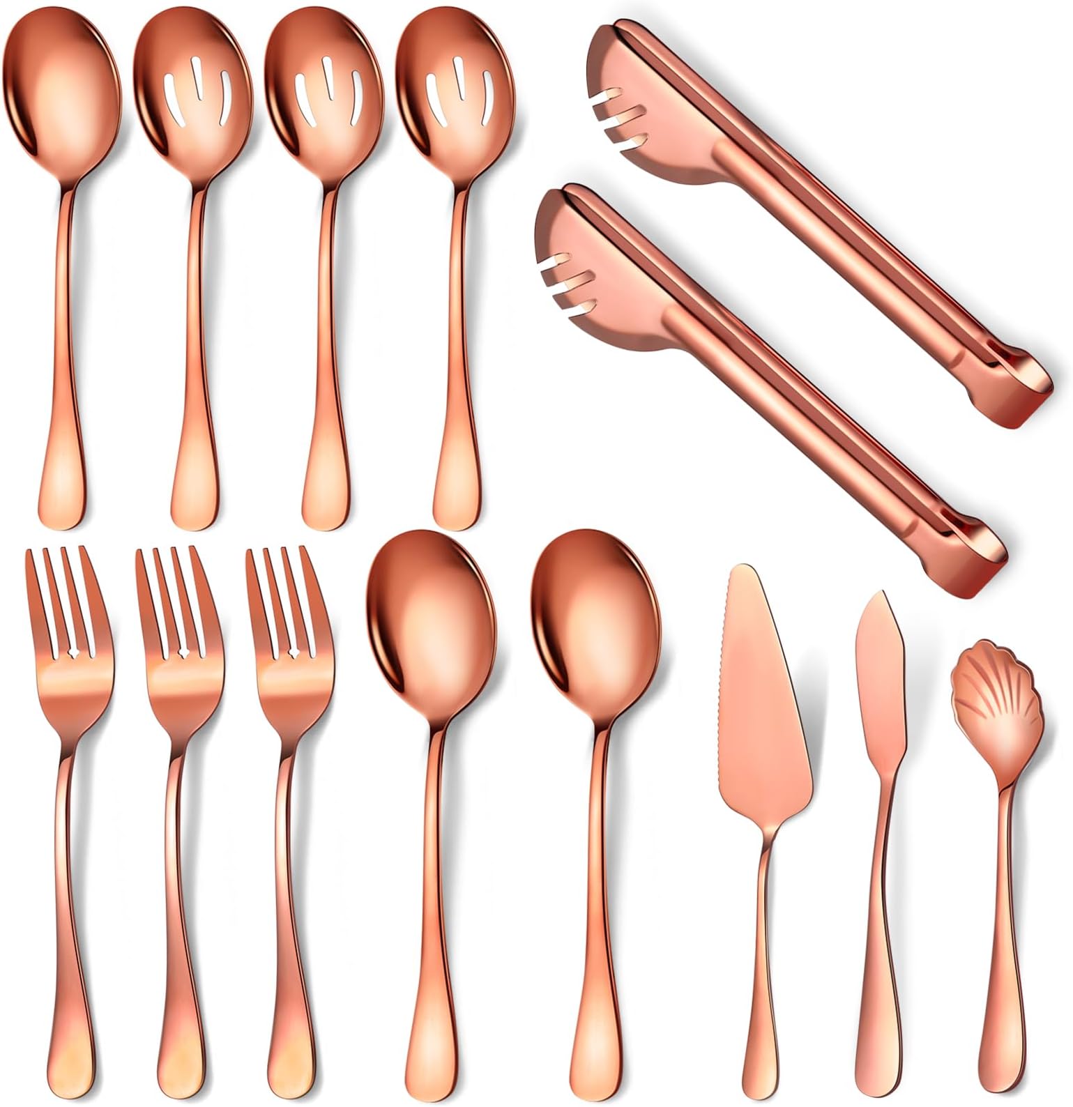Amazon.com | Gold Serving Utensils, OGORI 12-Piece Stainless Steel ...