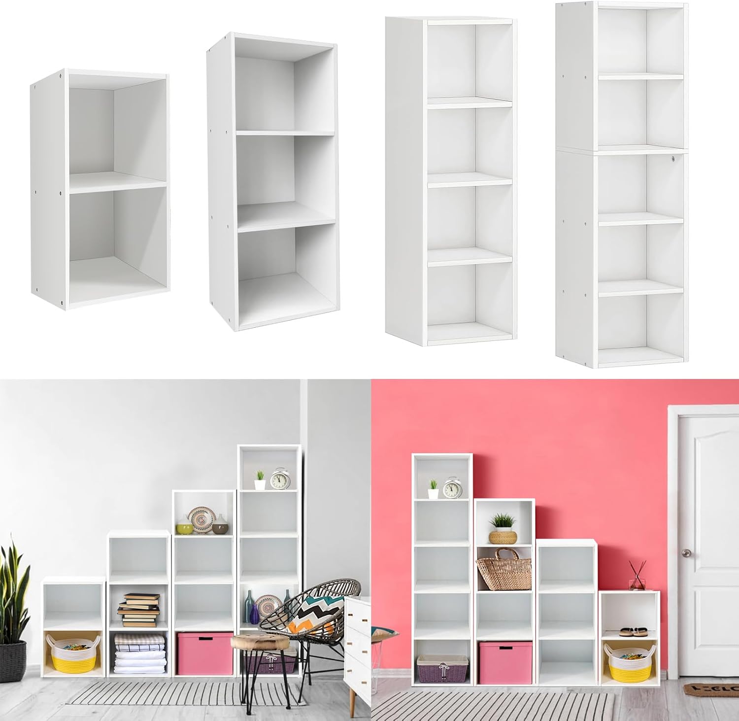 5 Tier Cube Bookcase, Cube Storage Unit Bookshelf Storage Cube ...