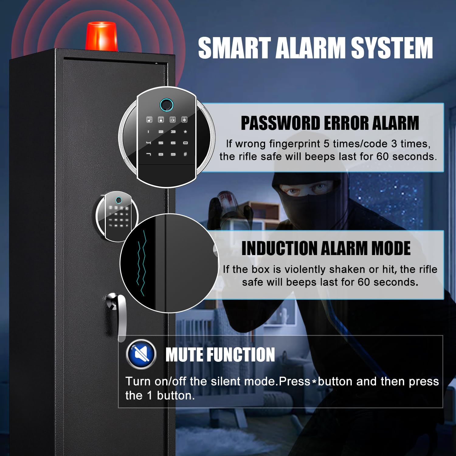 Biometic Gun Safe for Rifle, Fingerprint Gun Safe for Rifles and ...