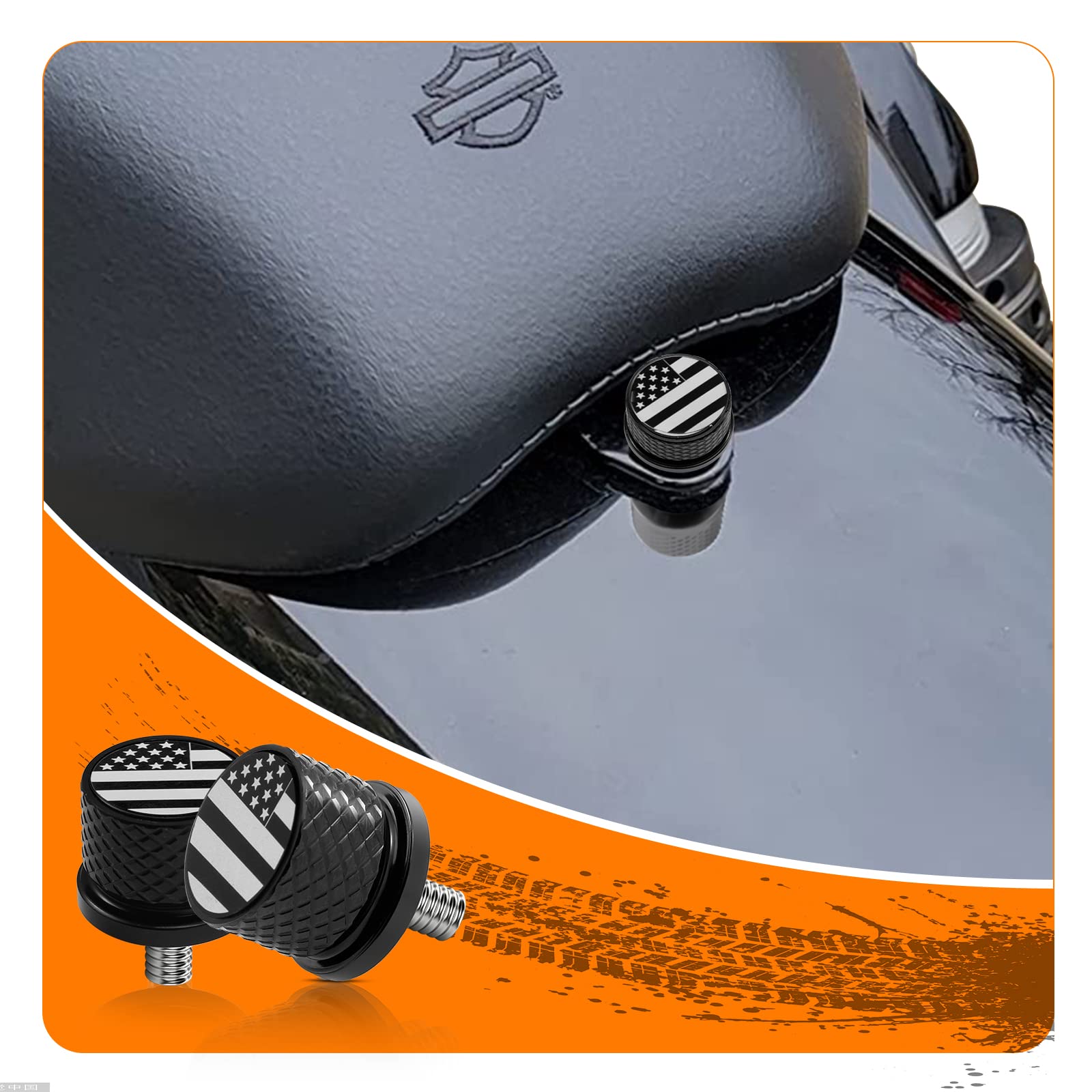 Snapklik.com : Eumti Black Stainless Knurled Fender Rear Seat Bolts Screw