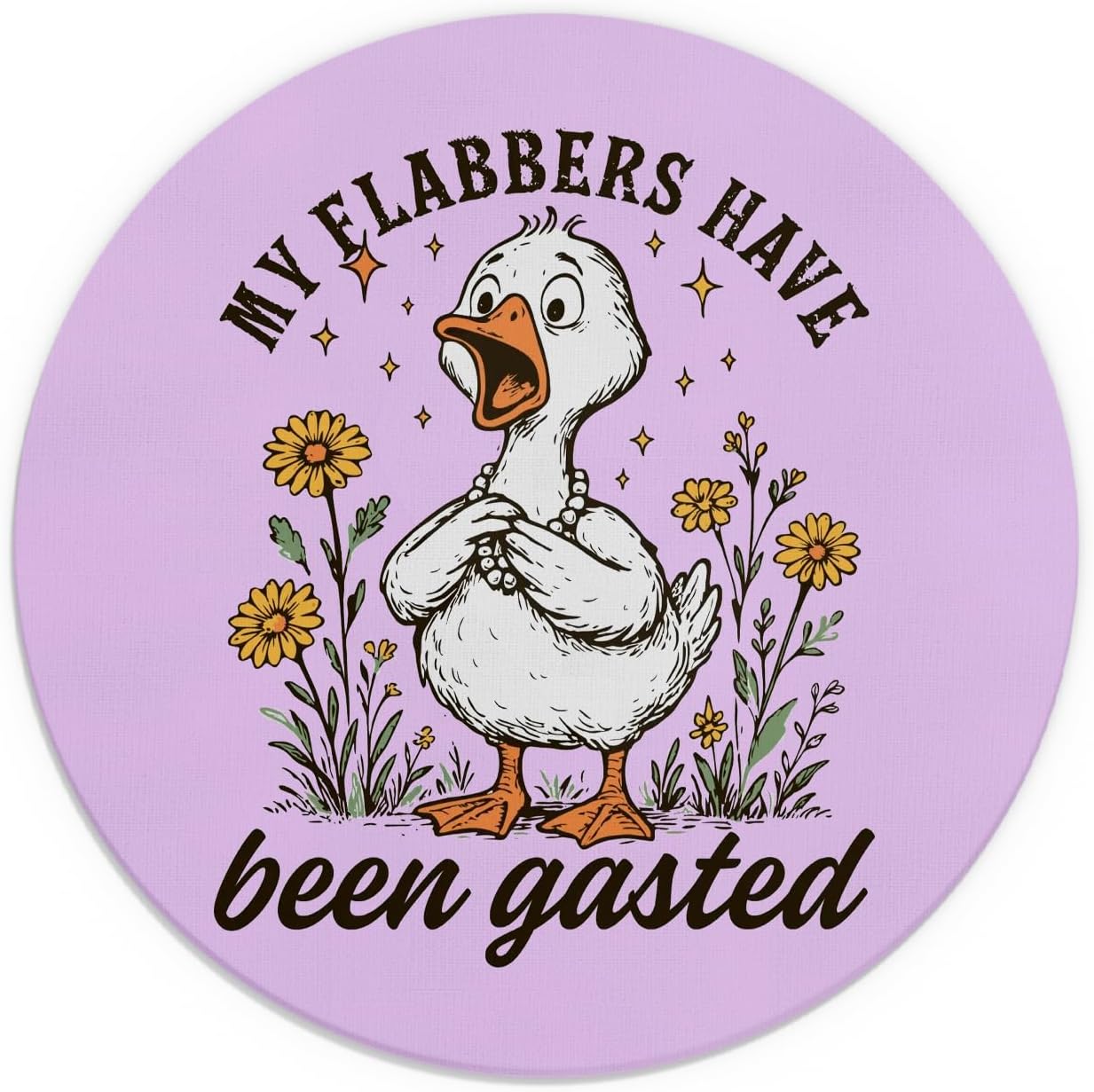 Amazon.com: TFKFJLF Funny Silly Goose Floral Small Round Mouse Pad for ...