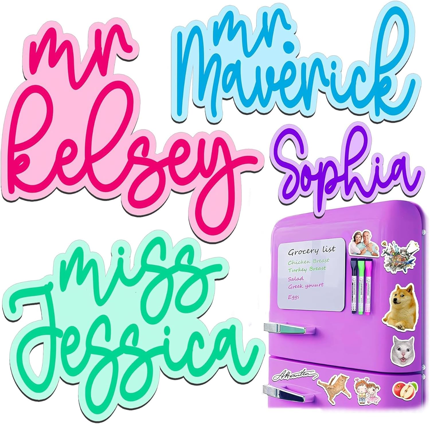 Amazon.com: Custom Name Magnet, Personalized Name Colorful Magnets ...