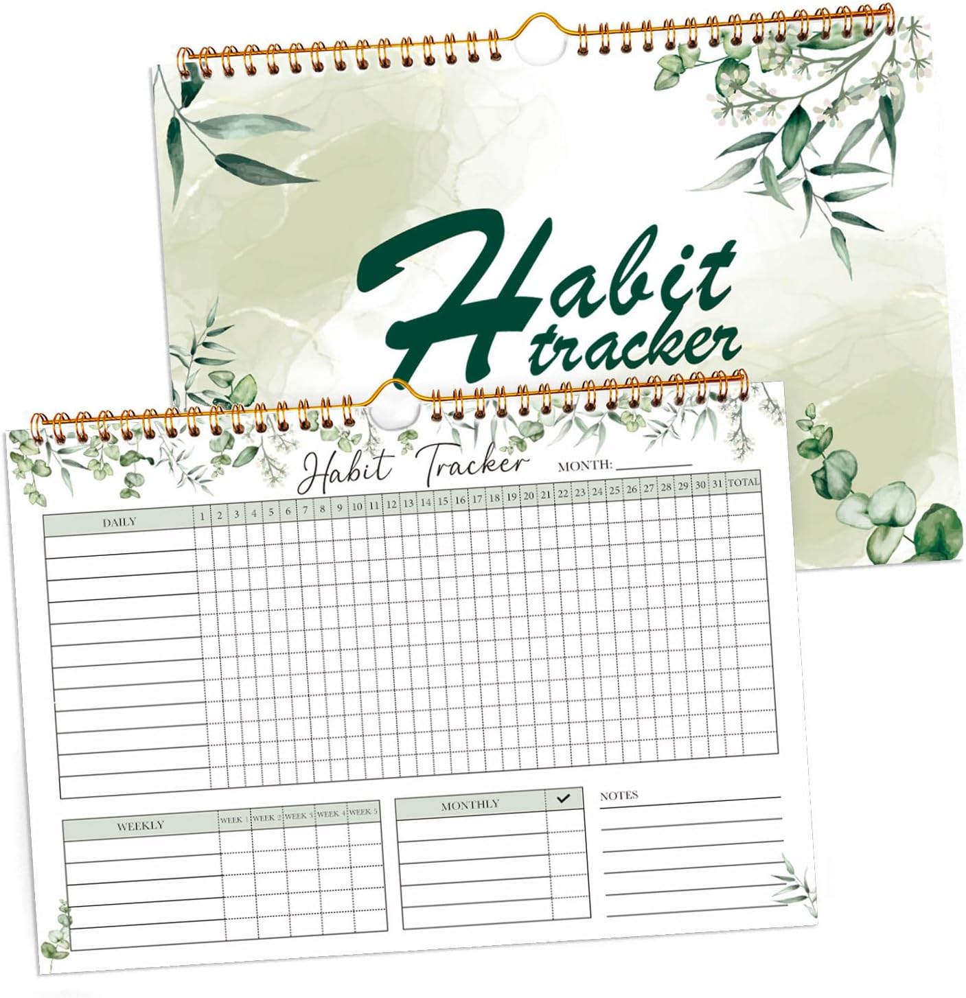 Amazon.com: Habit Tracker Calendar-12 Undated Daily Weekly Goal and ...