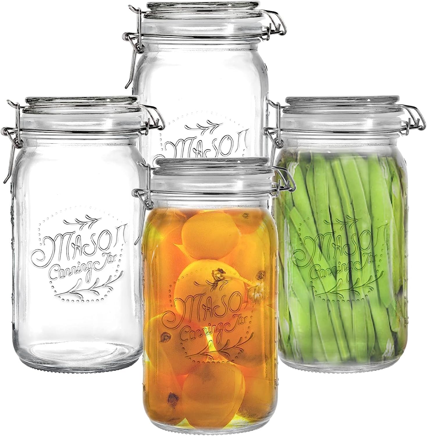 Amazon.com: Mason Craft & More Airtight Kitchen Food Storage Clear ...