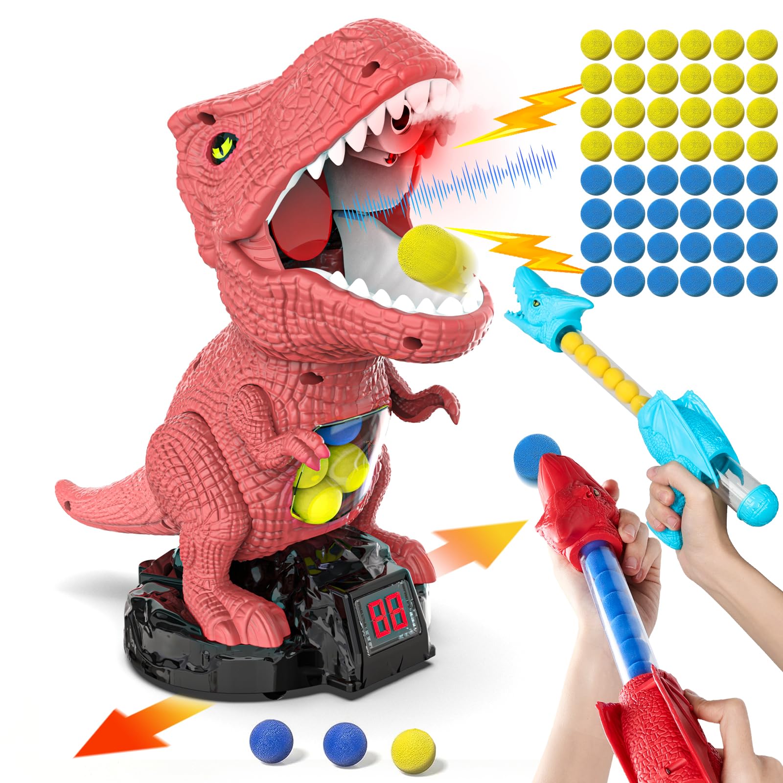 Amazon.com: Protado Dinosaur Shooting Toy for Boys Girls, Movable ...