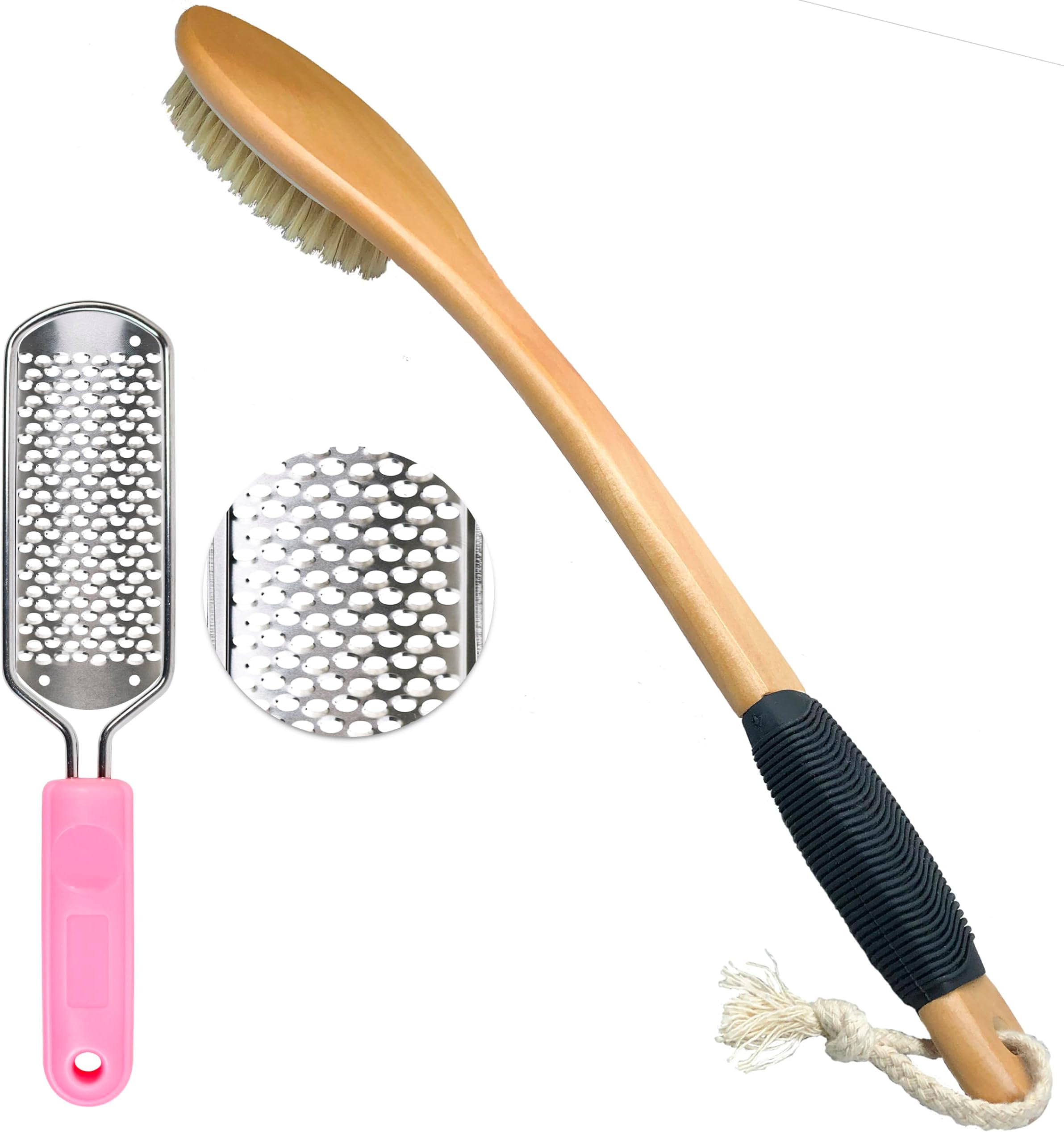 Amazon.com : OWIIZI Back Scrubber Brush for Shower & Foot Scraper ...
