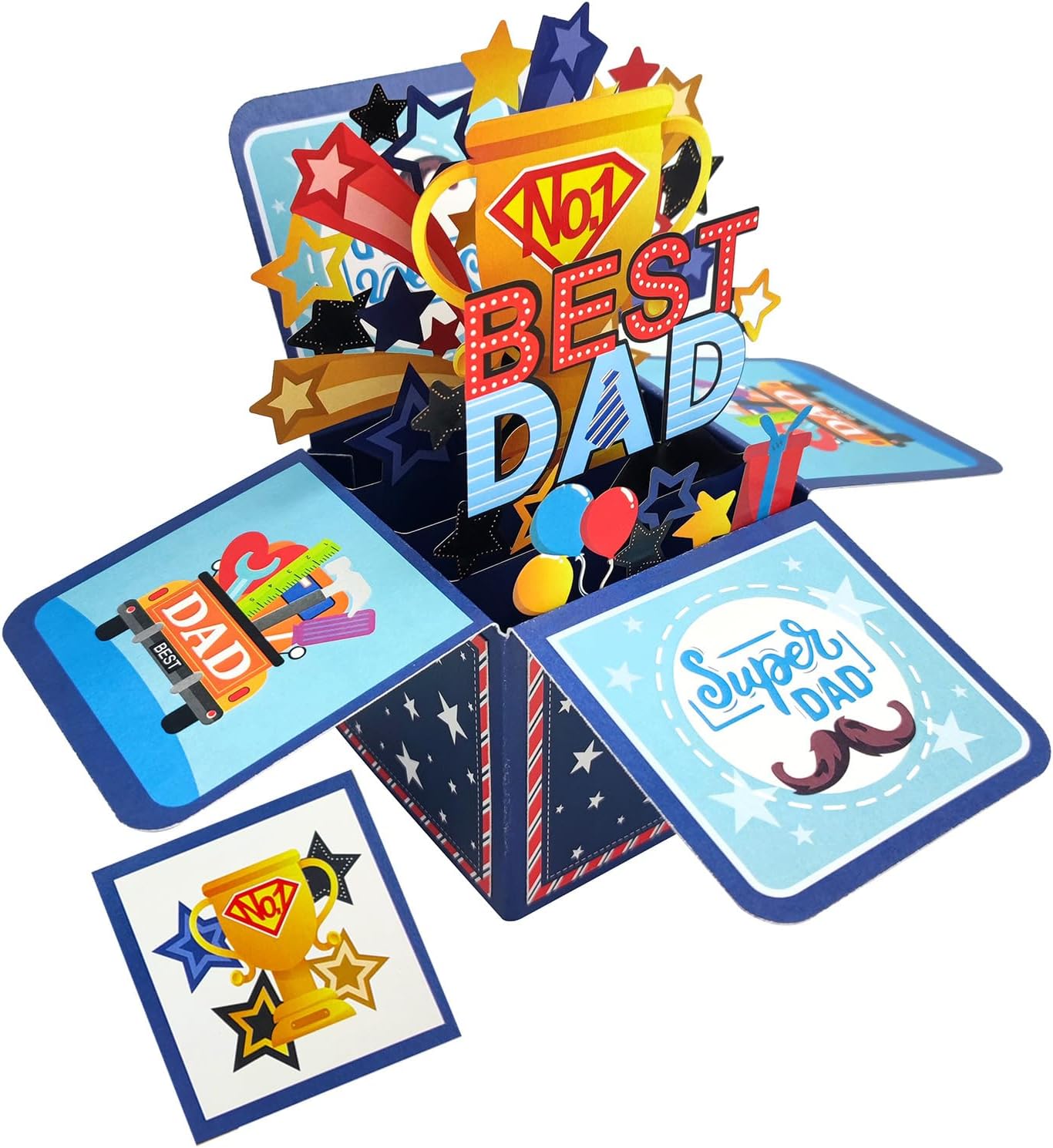 Amazon.com : FLYAB Fathers Day Pop Up Card - 3D Happy Father's Day ...
