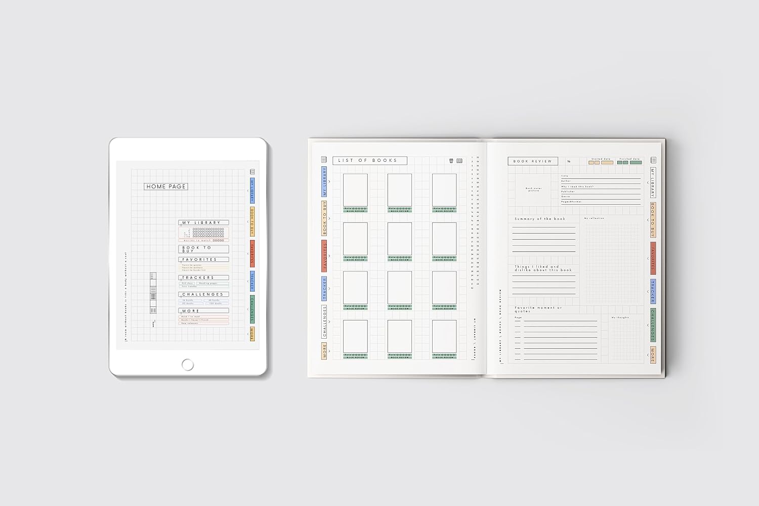 Digital Reading planner: Clickable books tracker planner eBook ...