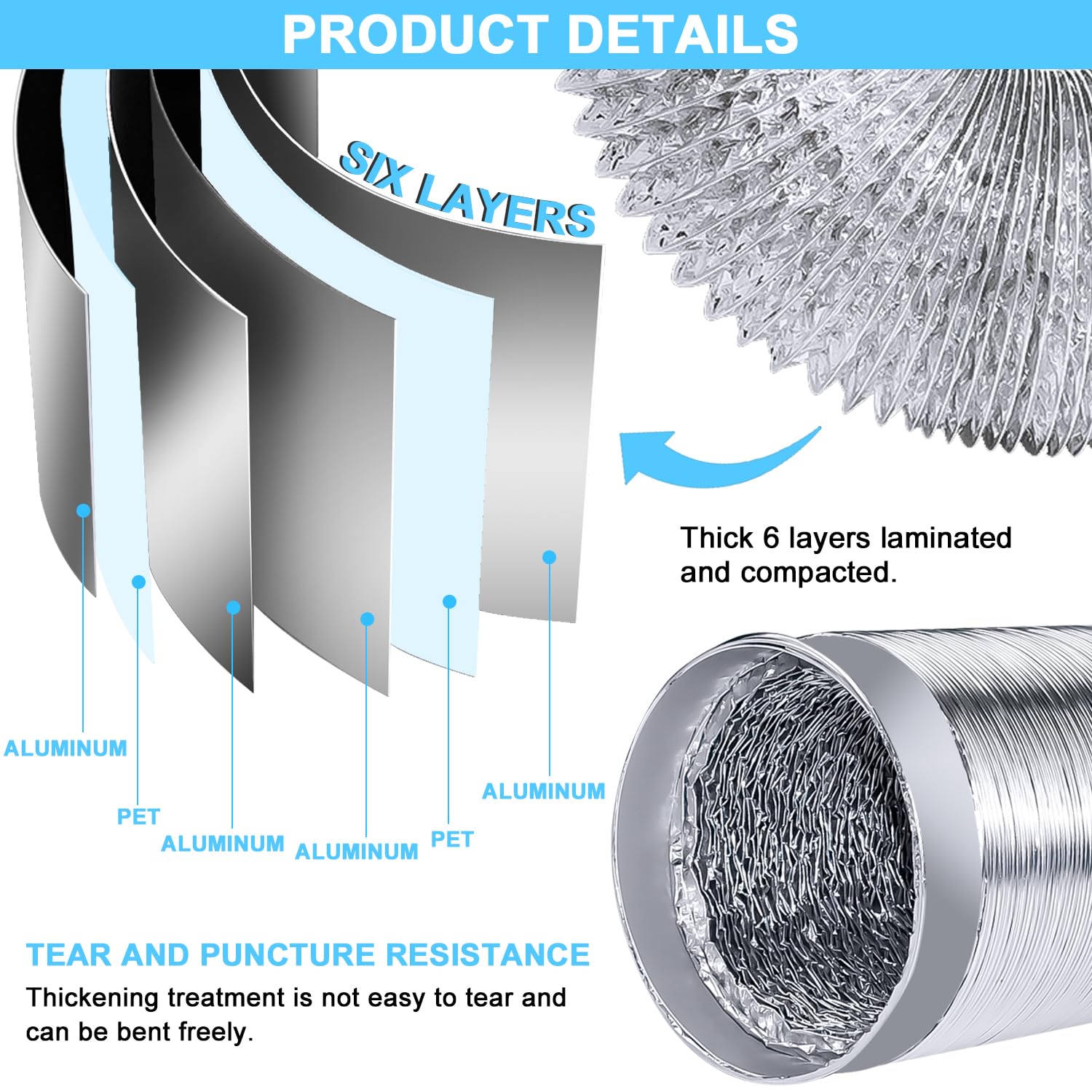Snapklik.com : Enenes High Density Dryer Exhaust Hose, 6 Layers 4 Inch ...