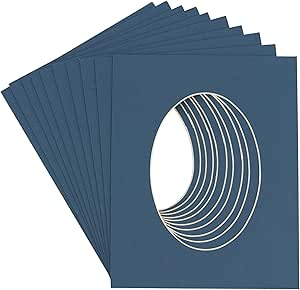 Amazon.com: 9x12 Mat Bevel Cut for 7x10 Photos - Precut Steel Blue Oval ...