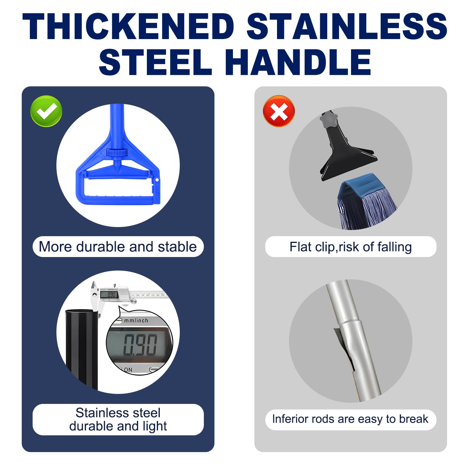 Snapklik.com : 60 Inch Mop Handle Commercial Heavy Duty,Industrial ...