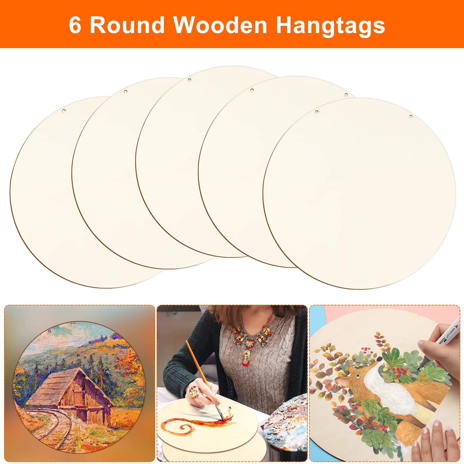 DIY Knutselmateriaal Hout JAWSEU Ronde Houten Plaat Houten Schijven ...