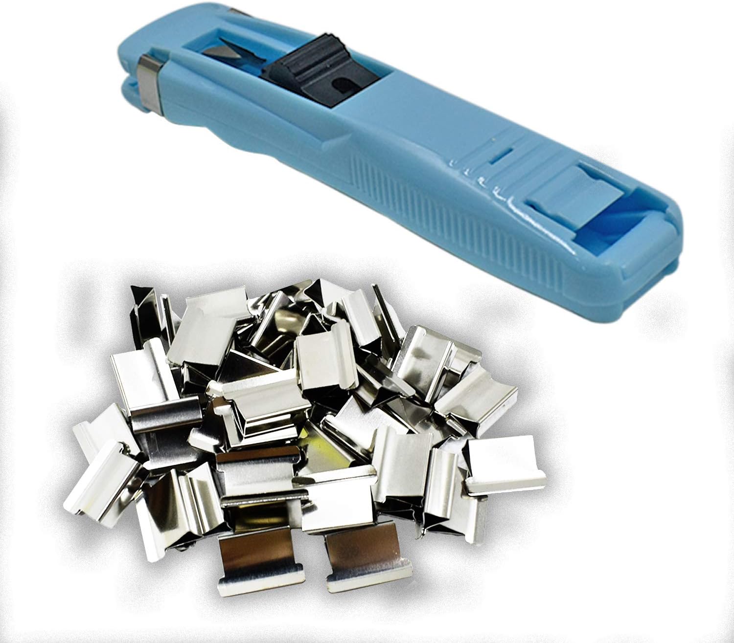 Portable Handheld Paper Fast Clam Clip Dispenser with 50 Stainless ...