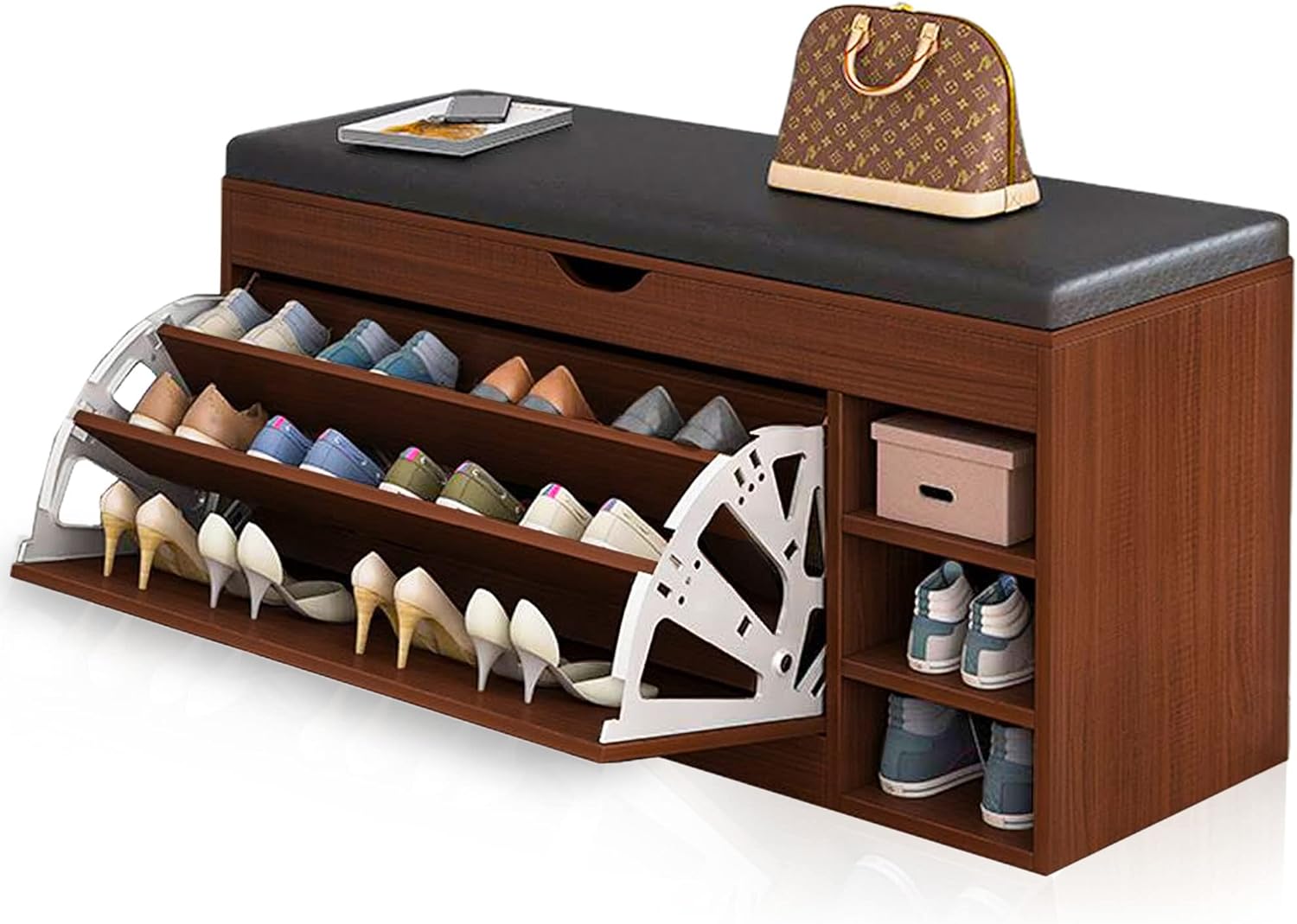 Amazon.com: Shoe Bench Rack - Stylish Shoe Storage Bench - Multi ...