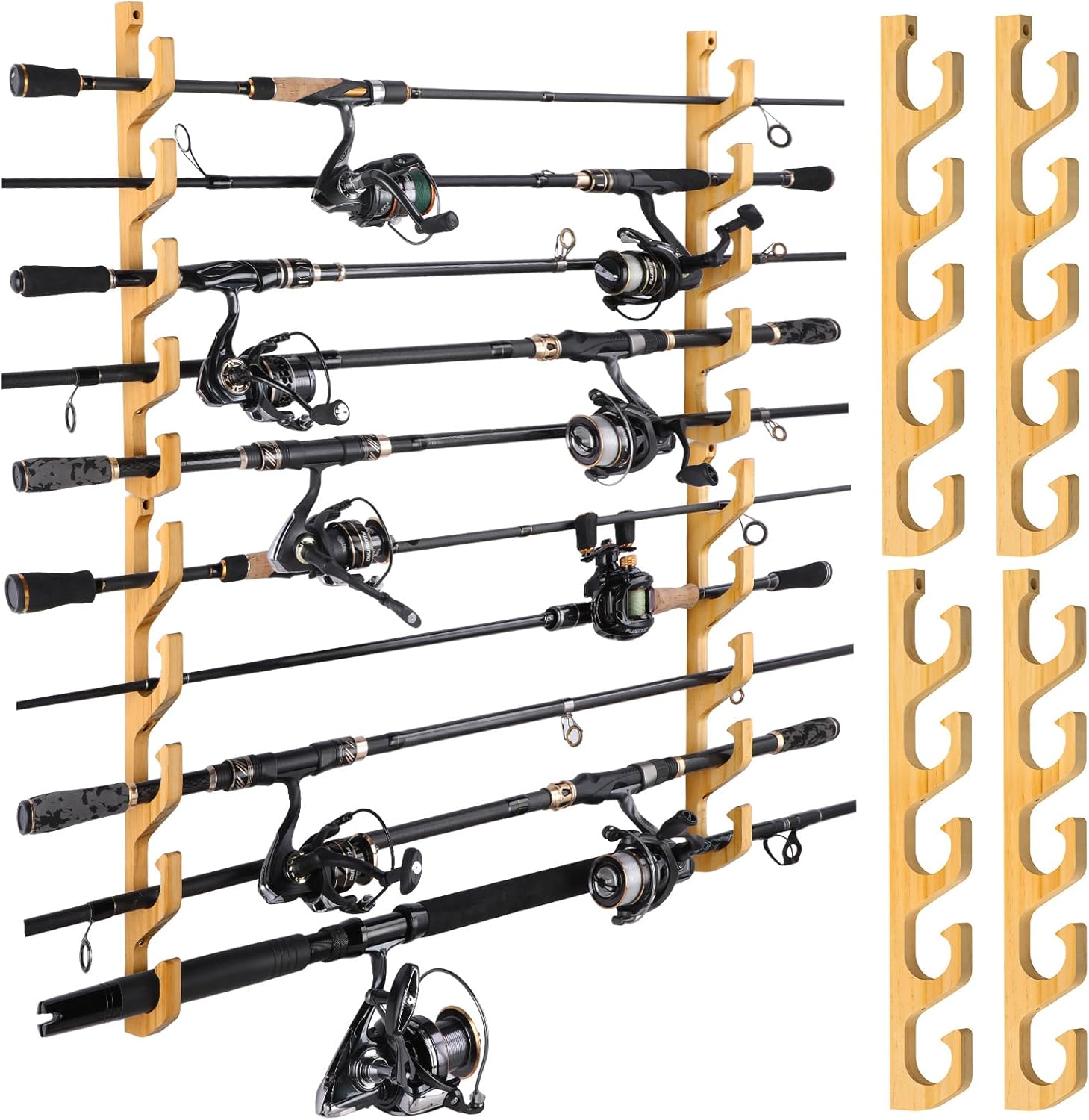 Amazon.com: PLUSINNO WH5 Horizontal Fishing Rod/Pole Holders for Garage ...