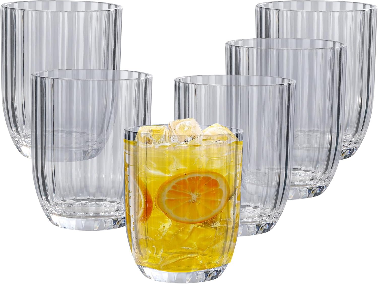 Amazon.com: AKMQYM Acrylic Clear Highball Plastic Cups | Plastic ...