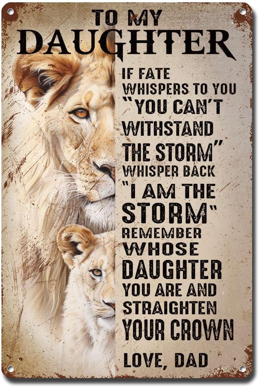 Amazon.com: Ymyoo Metal Sign Tin Sign Vintage Wall Art Lion Dad to My ...