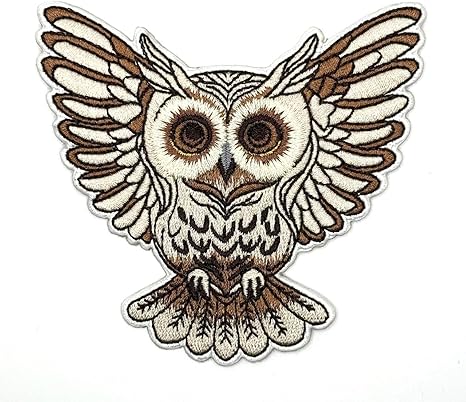 Amazon.com: Embroidered Owl Iron On Patch – Symbolic Night Bird Patch ...