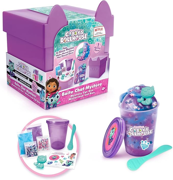 Gabby's Dollhouse Mystery Cat Box Slime Sensory Kit, Mercat Charm ...