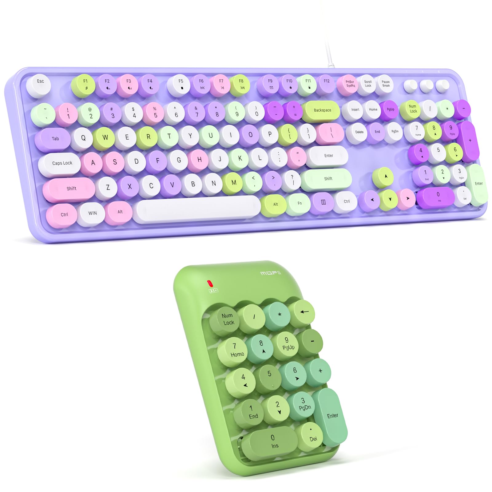 Amazon.com: MOWUX Wired Typewriter Keyboard with Foldable Stand ...