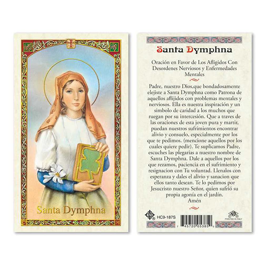 Amazon.com: Santa Dymphna Laminated Prayer Cards - Pack of 25 - HC9 ...
