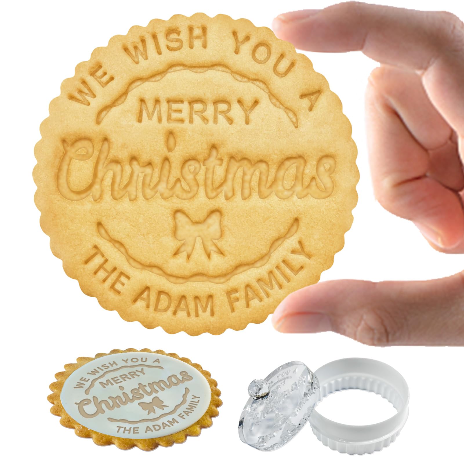 Amazon.com: Personalized Christmas Cookie Stamp with Family Name ...