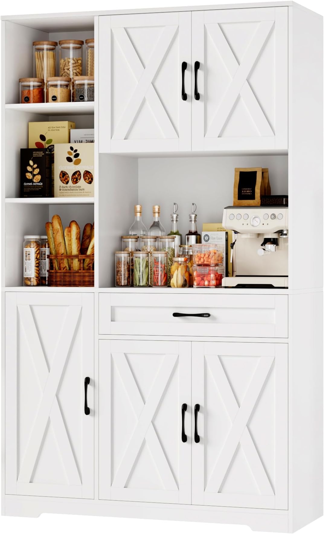 Amazon.com: Hasuit Pantry Storage Cabinet with Power Outlet,71.6 ...