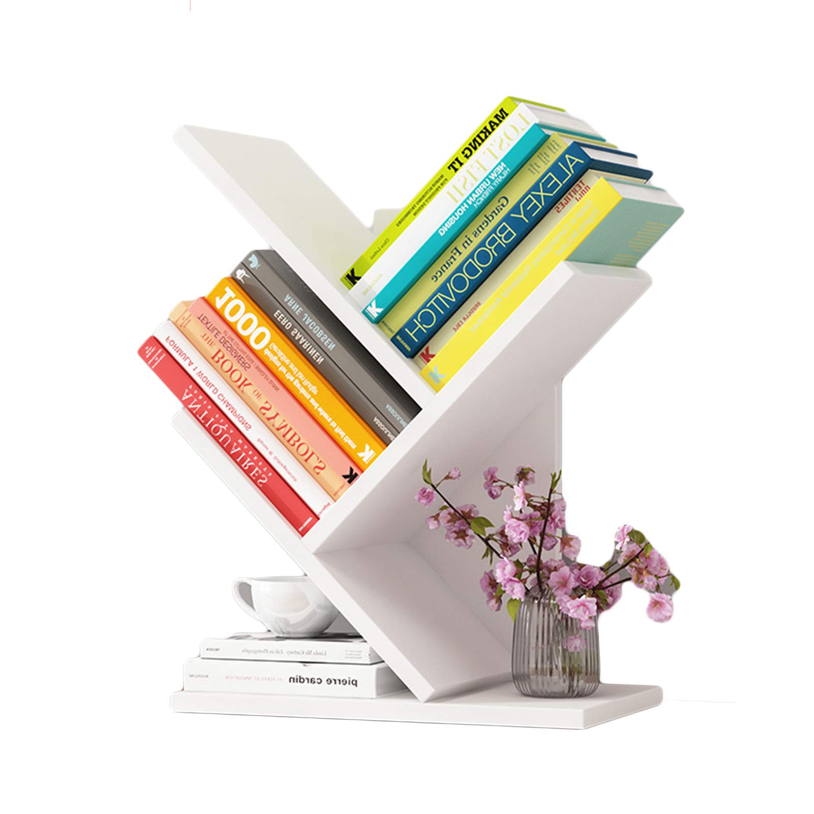 Buy Floor Standing Wood Bookcase, Tree Bookshelf, Files Holder, Display ...