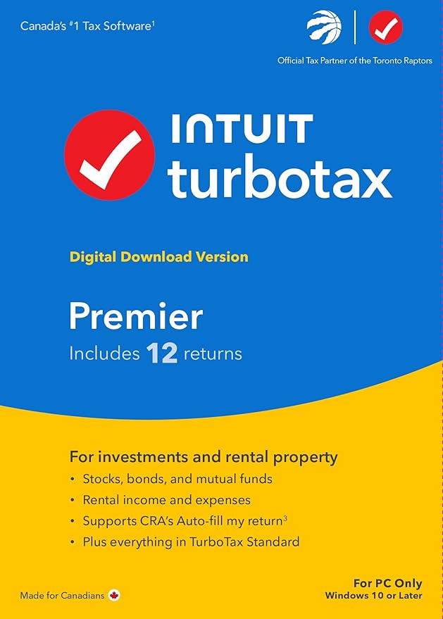 TurboTax Premier 2023 - 12 Returns - English - Windows - Digital Download : Amazon.ca: Software