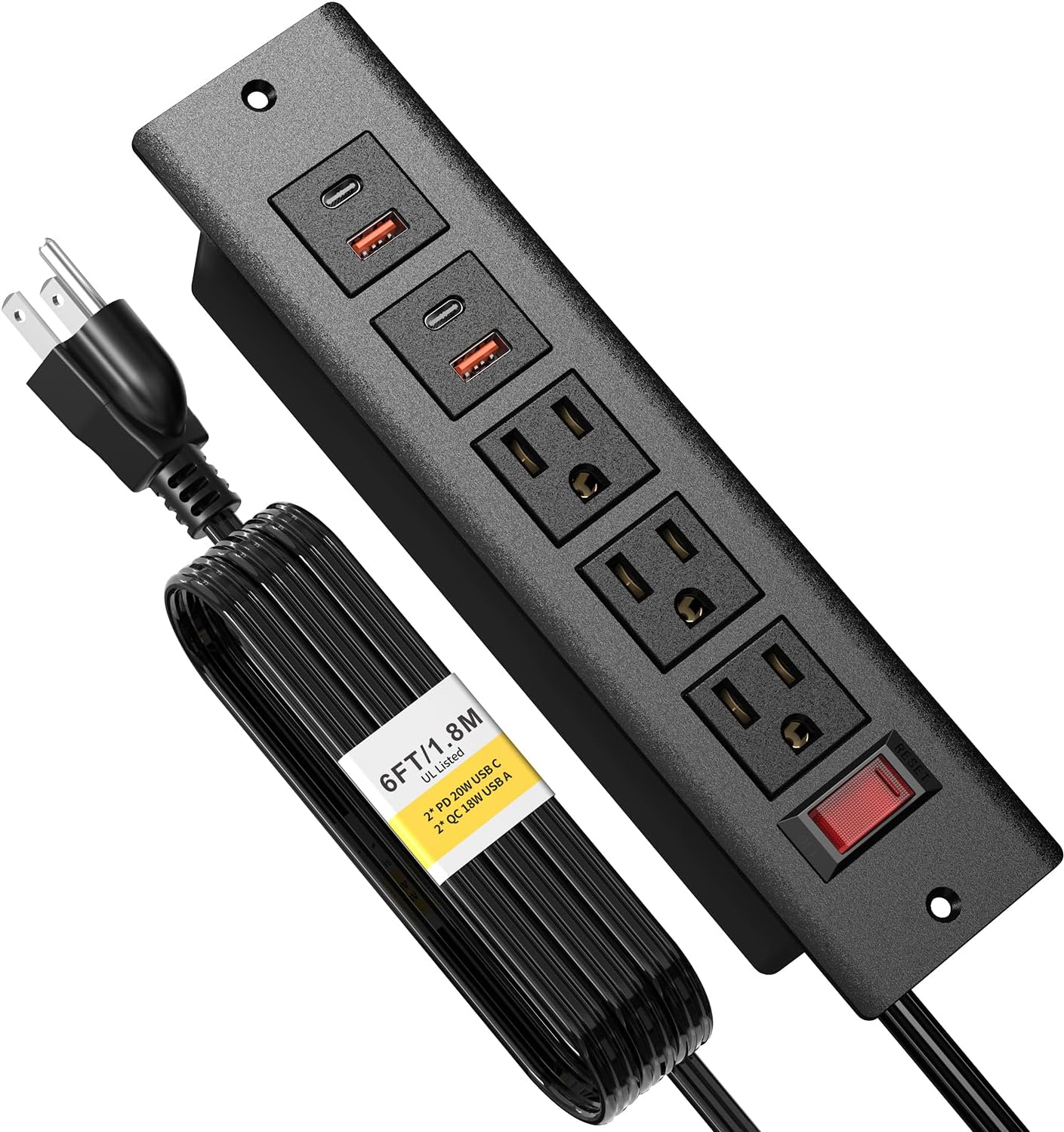 Amazon.com: Kungfuking Recessed Power Strip USB C 40W, Flush Mount Desk ...