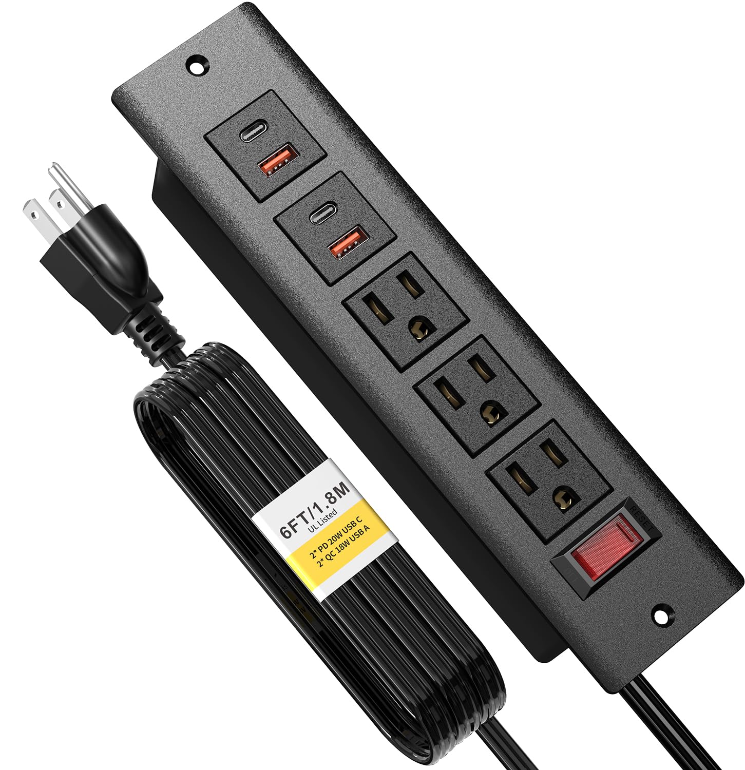 Amazon.com: Kungfuking Recessed Power Strip USB C 40W, Flush Mount Desk ...